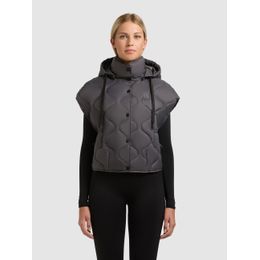 Steppweste Khujo "NINGA", Damen, Gr. L, slate grau, 100% Nylon, leicht gl&auml;nzend, regular fit, Westen Steppweste