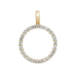 Kettenanh&auml;nger LYOMI "585/- Gelbgold Kreis 25 synth. Diam. 0,94ct.", gelb, Schmuckanh&auml;nger, Damen, one-size, 0,94 VS = sehr kleine Einschl&uuml;sse, Gold, 2,4 g, Kettenanh&auml;nger