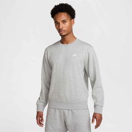 T-Shirt Nike Sportswear "M NK CLUB FT CREW", Herren, Gr. 3XL, dk grau heather, wei&szlig;, Obermaterial: 80% Baumwolle, 20% Polyester, normal, Shirts T-Shirt, f&uuml;r sportliche Aktivit&auml;ten und Freizeit, sportlicher Stil