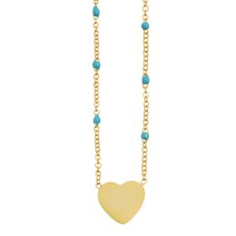 Adelia&acute;s Kette mit Anh&auml;nger ADELIA&acute;S "Damen Edelstahl Halskette mit Anh&auml;nger Herz", gold (goldfarben, t&uuml;rkis), Halsketten, Damen, unbekannt, Edelstahl