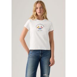 Levi's T-Shirt LEVI'S "LV T-Shirt THE PERFECT TEE NEUTRALS", Damen, Gr. L (40), lse_crew regatta flags hellwei&szlig;, Jersey, Obermaterial: 100% Baumwolle, normal h&uuml;ftlang, Rundhals, Shirts T-Shirt