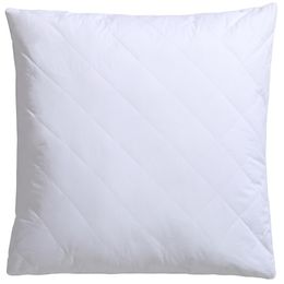 Synthetikkopfkissen QUEENS TEXTILES "Juliette", wei&szlig;, B:80cm L:80cm, Bezug: 100% Baumwolle. F&uuml;llung: 100% Polyester, Kopfkissen, Bezug versteppt mit 100% Viskose