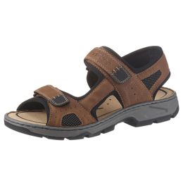 Riemchensandale Rieker, Herren, Gr. 40, braun, Lederimitat, Textil, Schuhe Riemchensandale, Sommerschuh, Klettschuh, Outdoorschuh, in Trekking-Optik