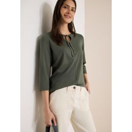 Tunikashirt Cecil, Damen, Gr. XL (44), khaki, Jersey, 48% Baumwolle, 48% Modal, 4% Elasthan, unifarben, comfort fit h&uuml;ftlang, Rundhals, normaler Saum, Shirts, aus softem Materialmix