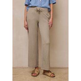 Culotte STREET ONE STUDIO, Damen, Gr. 32, L&auml;nge 30, silent sand, Stoff, 79% Polyester, 20% Viskose, 1% Elasthan, unifarben, loose fit lang, Hosen Culotte, Middle Waist