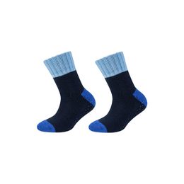 Socken s.Oliver "2er Pack", M&auml;dchen, Gr. 31-34, blau, 90% Polyacryl, 7% Polyester, 2% Elasthan, 1% Polyamid, Colorblocking, Socken Socken