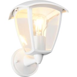 Trio LEUCHTEN Au&szlig;en-Wandleuchte "VENTA, Laterne Hauswand Fassadenbeleuchtung, exkl 1x E27 max 10W, IP44", wei&szlig; (wei&szlig; matt), 1, H: 24cm, 1 Stk., Leuchten, Wandlampe Laternen-Optik, aufw&auml;rts gerichtet, Schirm Kunststoff