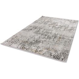 Teppich Astra "Gravina 231", grau (anthrazit), B:240cm H:8mm L:330cm, Kunstfaser, Viskose, Teppiche, Teppich, seidiger Schimmer durch Viskose, Hoch Tief Struktur, Wohnzimmer