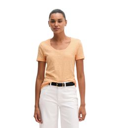 Marc O'Polo T-Shirt MARC O'POLO "aus Slub-Jersey", Damen, Gr. XXL, soft peach, Obermaterial: 100% Baumwolle, unifarben, Basic, regular fit, tiefer Rundhals, normaler Saum, Shirts T-Shirt
