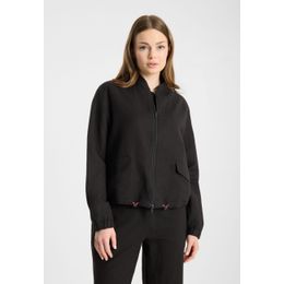 Frieda & Freddies New York Blouson FRIEDA & FREDDIES "Jacket", Damen, Gr. 34, schwarz, 65% Leinen, 35% Baumwolle, unifarben, ohne Ausschnitt, normaler Saum, Jacken Blouson