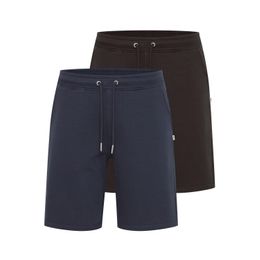 !Solid Sweatshorts SOLID "Sweatshorts SDColine 2 Pack", Herren, Gr. L, N-Gr, blau (navy, schwarz), Obermaterial: 65% Polyester PES. 35% Baumwolle CO., Hosen Sweatshorts