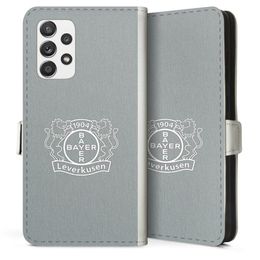 DeinDesign Galaxy A52s 5G Handy Klapph&uuml;lle Handyh&uuml;lle aus Kunst Leder wei&szlig; Flip Case Bayer 04 Leverkusen Coat Of Arms Official Licensed Product Sideflip mit 