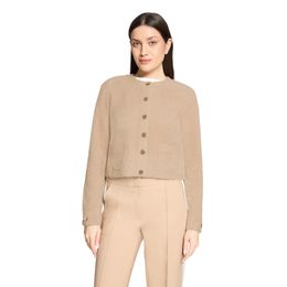 Strickjacke Betty Barclay "Damen mit aufgesetzten Taschen", Damen, Gr. 38, natural, Strick, Obermaterial: 55% Polyester, 45% Polyamid, gerade normal, Rundhals, Strickjacken Strickjacke