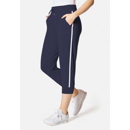 Caprihose STOOKER WOMEN "CINDY Capri Hose Regular Fit", Damen, Gr. 44/46, blau navy, angeraute Sweatware, 92% Baumwolle, 8% Elasthan, gerade 3/4-L&auml;nge, Hosen Caprihose, Regular Fit Sport f&uuml;r Damen
