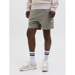 Jack & Jones Sweatshorts JACK & JONES "JPSTAIR SWEAT SHORTS BEX SN", Herren, Gr. S, N-Gr, gr&uuml;n (smokey olive), Web, Obermaterial: 60% Polyester, 40% Baumwolle, unifarben, regular fit kniefrei, Hosen Sweatshorts, mit Kordel