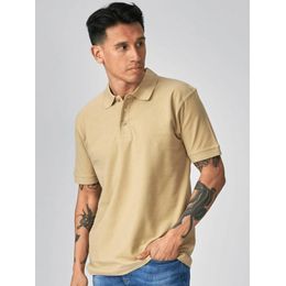 Kurzarmhemd TEESHOPPEN "TEESHOPPEN Polo shirt Basic Polo", Herren, Gr. L, Normalgr&ouml;&szlig;en, khaki, Obermaterial: 100% Baumwolle, Hemden