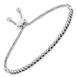 Armband Rafaela Donata "K12", silber, schwarz, Armb&auml;nder, Damen, Materialmix, Armband, aus Sterling Silber