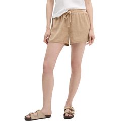 Marc O'Polo Shorts MARC O'POLO "aus Organic Cotton-Mix", Damen, Gr. L, Normalgr&ouml;&szlig;en, sandpaper, Obermaterial: 80% Baumwolle, 20% Polyester, unifarben, regular fit kurz, Hosen Shorts