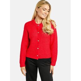 Strickpullover LIBERT&Eacute; ESSENTIEL "Libert&eacute; Essentiel Sweater FRO O", Damen, Gr. L, flamingo rot, Obermaterial: 68% Polyacryl, 28% Polyester, 4% Elasthan, Pullover Strickpullover