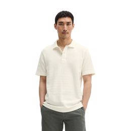Marc O'Polo Poloshirt MARC O'POLO "mit feiner Struktur", Herren, Gr. L, silky wei&szlig;, Obermaterial: 98% Baumwolle, 2% Elasthan, unifarben, regular fit, Rippb&uuml;ndchen, Shirts