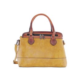 Henkeltasche Harpa "VALERA", Herren, Gr. B/H/T: 14cm x 26cm x 34cm, senf, Kunstfaser, mehrfarbig, Taschen, mit zwei Hauptf&auml;chern und Handyfach