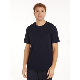 T-Shirt Tommy Hilfiger "ESSENTIAL SOLID POCKET TEE", Herren, Gr. L, blau (desert sky), Single Jersey, Obermaterial: 100% Baumwolle, regular fit, Rundhals, Shirts T-Shirt