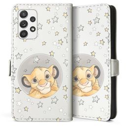 DeinDesign Galaxy A52s 5G Handy Klapph&uuml;lle Handyh&uuml;lle aus Kunst Leder wei&szlig; Flip Case Simba Lion King Disney Sideflip mit Lasche
