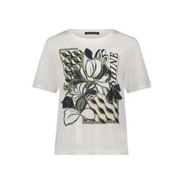 Kurzarmshirt Betty Barclay "Damen mit Rundhalsausschnitt", Damen, Gr. 36, wei&szlig; (patch wei&szlig;, dunkelblau), Jersey, Obermaterial: 50% Baumwolle, 50% Modal, Basic, figurumspielend normal, Rundhals, Shirts
