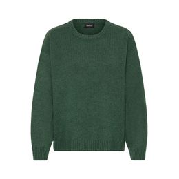 Rundhalspullover oxmo "Rundhalspullover OXComos", Damen, Gr. S, gr&uuml;n (pineneedle), Obermaterial: 93% Polyester PES. 5% Wolle mw. 2% Elasthan EL., Sweatshirts Rundhalspullover