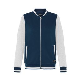 Sweatjacke oxmo "Trainingsjacke OXOnana", Damen, Gr. XS, blau (insignia blau), Obermaterial: 80% Polyester PES. 20% Baumwolle CO., Sweatjacken Sweatjacke