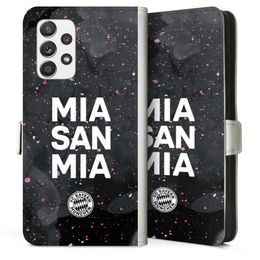 DeinDesign Galaxy A52s 5G Handy Klapph&uuml;lle Handyh&uuml;lle aus Kunst Leder wei&szlig; Flip Case Mia San Mia Girl Style Fc Bayern M&uuml;nchen Sideflip mit Lasche