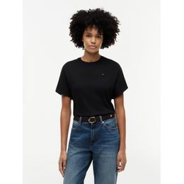 3/4-Arm-Shirt Tommy Hilfiger "CODY REG BATWING C-NK SS TEE", Damen, Gr. M (40), schwarz, Single Jersey, Obermaterial: 100% Baumwolle, unifarben, regular fit normal, U-Boot-Ausschnitt, eingesetzt gerader Abschluss, Shirts 3/4-Arm-Shirt, Baumwolle, 3/4 &Auml;rmel