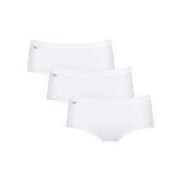 Midislip Sloggi "Basic+", Damen, Gr. 44, wei&szlig;, Single Jersey, Obermaterial: 95% Baumwolle, 5% Elasthan, unifarben, k&ouml;rpernah, Unterhosen, Baumwolle, klassischer Stil, bequem, mittelhoher Bund, Softn&auml;hte