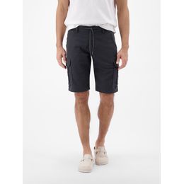 Cargohose Lerros "Maskuline Cargo-Bermuda mit Tunnelzug und G&uuml;rtelschlaufen", Herren, Gr. 30, blau night, 77% Baumwolle, 20% Polyester, 3% El, Hosen Cargohose