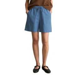 Marc O'Polo Shorts MARC O'POLO DENIM "aus Leinen-Baumwolle-Mix", Damen, Gr. L, Normalgr&ouml;&szlig;en, endless sea, Obermaterial: 56% Leinen, 44% Baumwolle, unifarben, regular fit kurz, Hosen Shorts