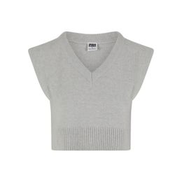 Steppweste Urban Classics "Urban Classics Ladies Soft Knit Pullunder", Damen, Gr. L, lightasphalt, 76% Polyester, 10% Polyacryl, 8% Polyamid, 6% Elasthan, Westen Steppweste