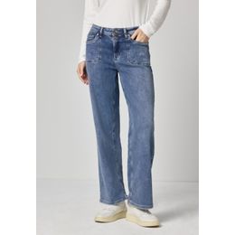 Loose-fit-Jeans Street One, Damen, Gr. 27, L&auml;nge 30, light blau authentic, Jeans, 76% Baumwolle, 18% Lyocell, 4% Elastomultiester, 2% Elasthan, unifarben, lang, Jeans, im Loose Fit