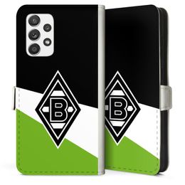 DeinDesign Galaxy A52s 5G Handy Klapph&uuml;lle Handyh&uuml;lle aus Kunst Leder wei&szlig; Flip Case Borussia M&ouml;nchengladbach Official Licensed Product Gladbach Sideflip mit 