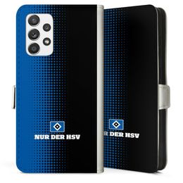 DeinDesign Galaxy A52s 5G Handy Klapph&uuml;lle Handyh&uuml;lle aus Kunst Leder wei&szlig; Flip Case Logo Official Licensed Product Hsv Sideflip mit Lasche