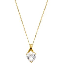 Kette mit Anh&auml;nger Amor "Schmuck Geschenk Halskette Herz LIEBE 2014209 Gold 375", gold (gelbgoldfarben), Halsketten, Damen, Gelbgold 375, L: 42, mit Zirkonia (synth.)