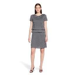 Sommerkleid Betty Barclay "Damen mit U-Boot-Ausschnitt", Damen, Gr. 36, Normalgr&ouml;&szlig;en, dunkelblau, wei&szlig;, Obermaterial: 100% Polyamid. Futter: 100% Polyester, gerade kurz, Rundhals, Kleider Sommerkleid