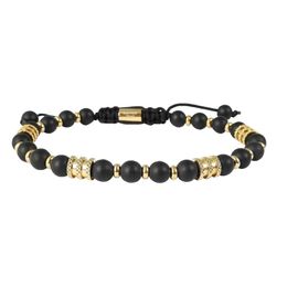 Adelia&acute;s Gliederarmband ADELIA&acute;S "Unisex Armband &ndash; Kugelarmband aus Edelstahl mit Onyx 19 cm", gold, Armb&auml;nder, Damen, 19cm, Edelstahl, Gliederarmband, Ideal als Geschenk f&uuml;r besondere Anl&auml;sse