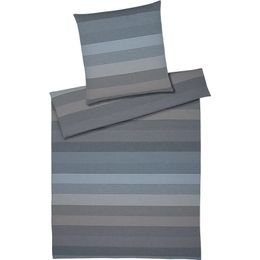 Bettw&auml;sche Elegante "Fjord", grau (graphit), B/L: 135cm x 200cm, 1 Stk., 1 Stk., Halbleinen, B/L: 80cm x 80cm, 2 Stk., Halbleinen, Obermaterial: 50% Baumwolle, 50% Leinen, Bettw&auml;sche, Bettw&auml;sche, angenehmes Hautgef&uuml;hl