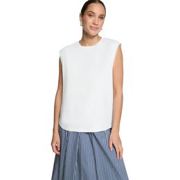 T-Shirt Zero "Damen mit Schmuckkanten", Damen, Gr. 34, brilliant wei&szlig;, Jersey, Obermaterial: 5% Elasthan, 95% Baumwolle (organic), unifarben, normal, Rundhals, Shirts T-Shirt, Bord&uuml;re