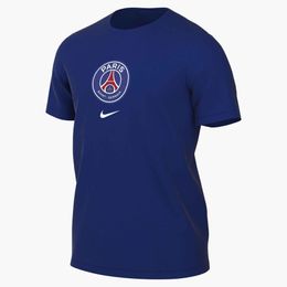 T-Shirt Nike "PSG M NK CREST TEE", Herren, Gr. L, old royal, Obermaterial: 100% Baumwolle, normal, Rundhals, Shirts T-Shirt, sportlicher Look, Kurzarm, Rundhalsausschnitt, ohne Verschluss