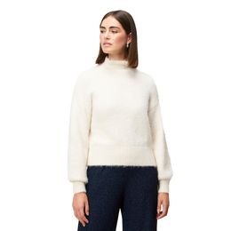Strickpullover Zero "Damen mit Ballon&auml;rmeln", Damen, Gr. L, eggnog, Strick, Obermaterial: 2% Elasthan, 15% Polyamid, 8% Polyacryl, 21% Polyester, 49% Polyester, 5% Wolle. F&uuml;llung:, aufgeraut, figurbetont normal, weit B&uuml;ndchen krempelbar, Pullover Strickpullover, Plain/ohne Details