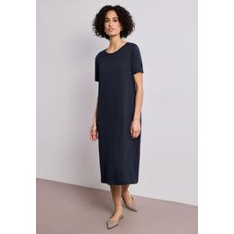 Street One Damen Midikleidshadowed navy, Gr. 40, unifarben, Stoff, 95% Viskose, 5% Elasthan, Kleider, in Unifarbe