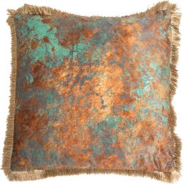 Dekokissen KARE DESIGN "Antique Fringe, Kissenh&uuml;lle mit F&uuml;llung, 55x55 cm", gr&uuml;n, gemustert, B:55cm H:15cm L:55cm, Polyester, Dekokissen_Sitzkissen_Kissenh&uuml;llen, st&uuml;tzt Kopf und Nacken angenehm und sorgt f&uuml;r erholsamen Schlaf