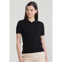 Poloshirt FELIX HARDY "Polo Shirt Kurzarm", Damen, Gr. L, schwarz, 100% Baumwolle, Shirts