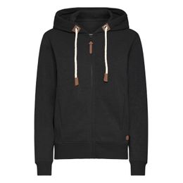 Sweatjacke oxmo "Sweatjacke OXMille", Damen, Gr. S, schwarz, Obermaterial: 55% Polyester PES. 45% Baumwolle CO., Sweatjacken Sweatjacke